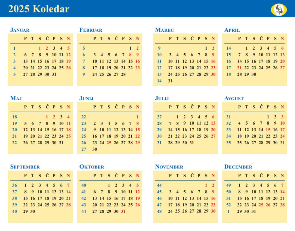 Žepni koledar 2025 – Založba UNSU
